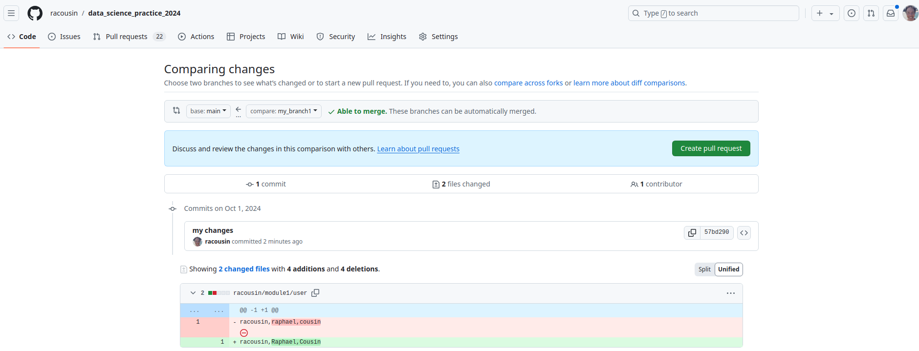 Data Science Practice | Raphael Cousin Teaching